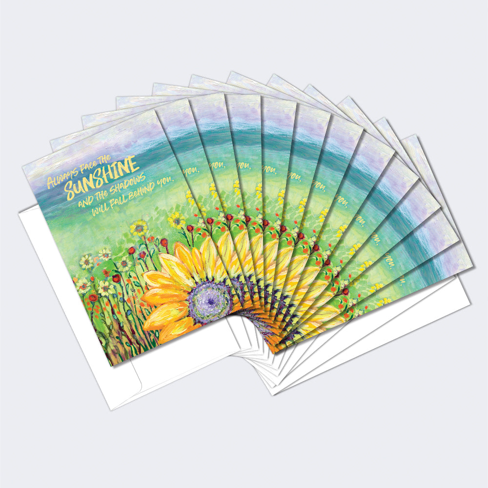 Delight Sunflower 12 Pack Notecards – Tree-Free Greetings