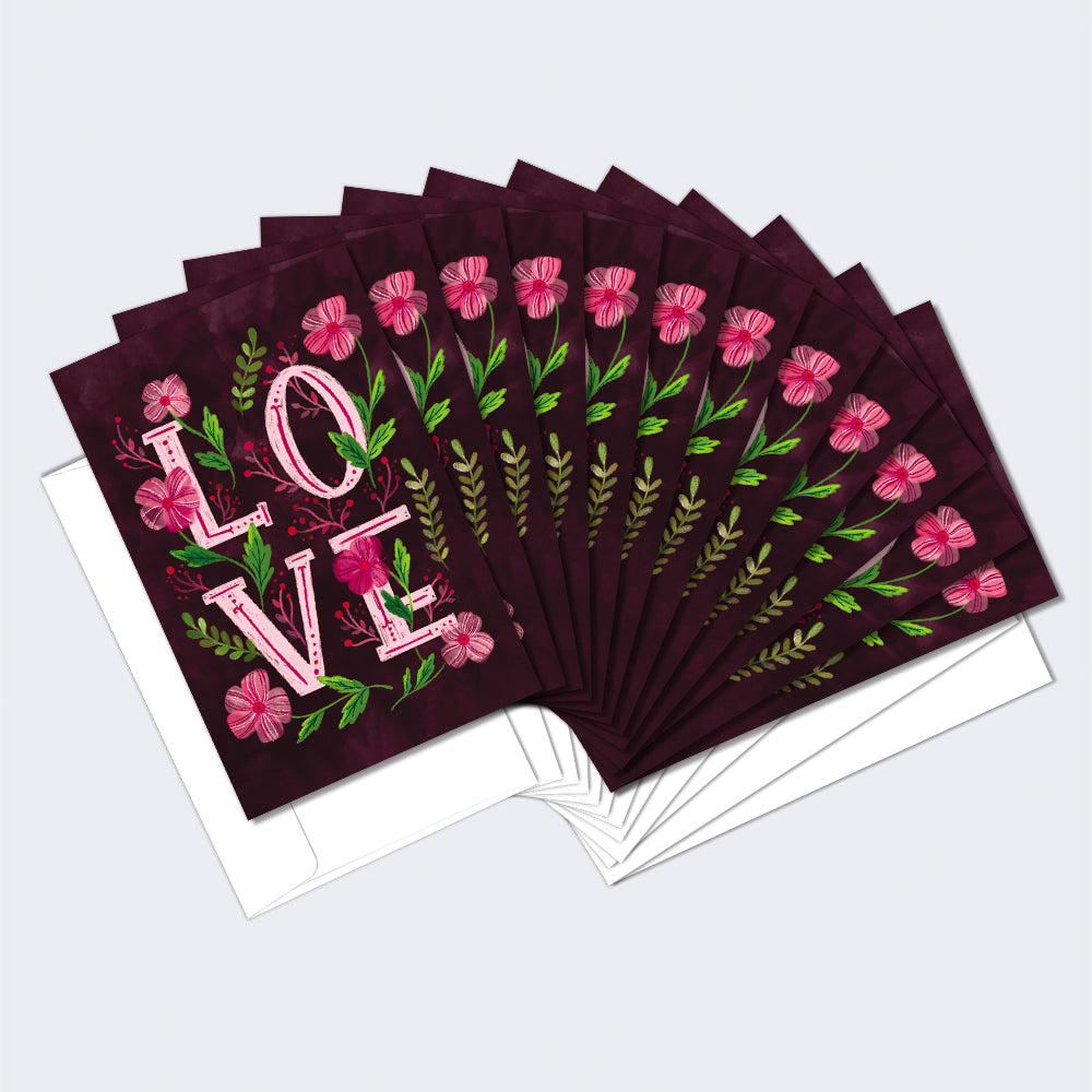 Love Flowers 12 Pack Notecards – Tree-Free Greetings