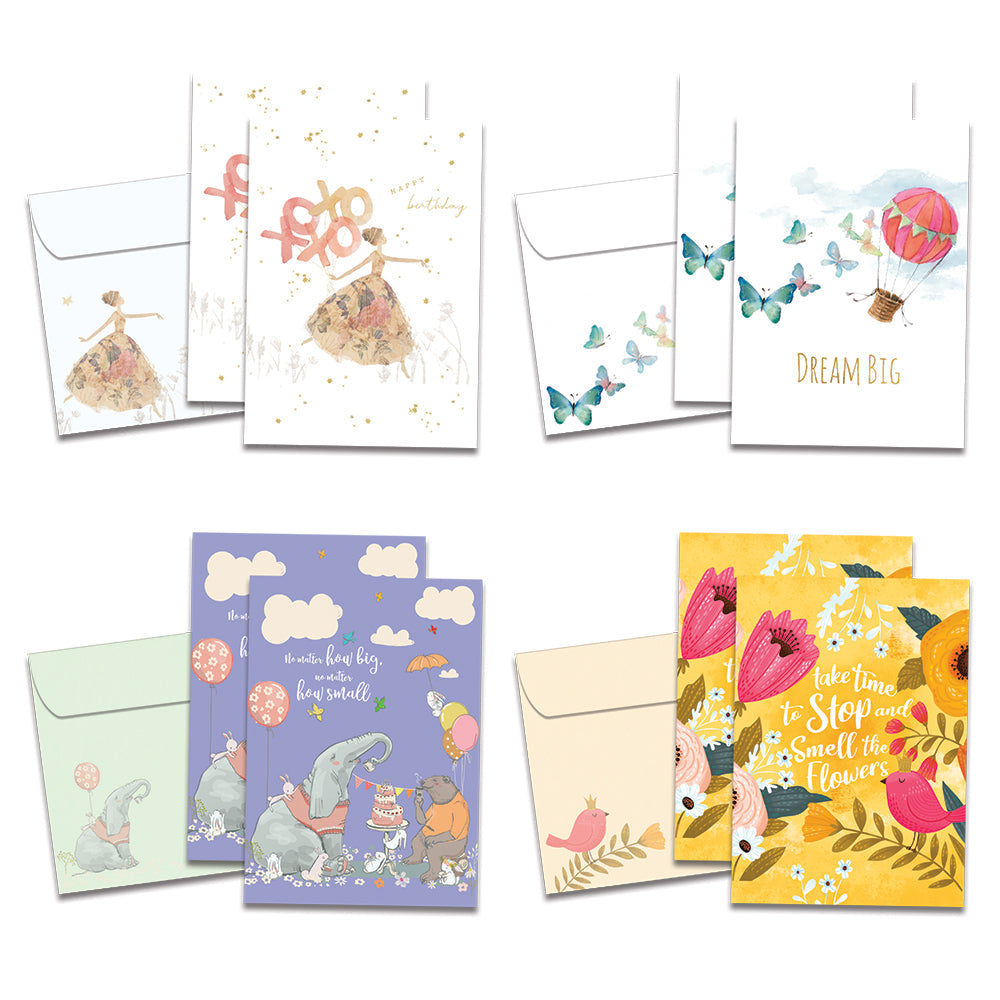 Watercolor Birthday 8 Pack – Tree-Free Greetings