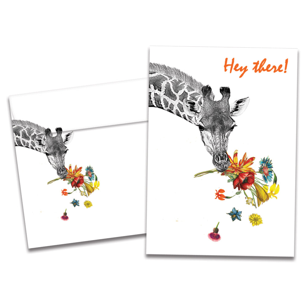 Checking In Giraffe Support Greeting Card 6 Pack – Tree-Free Greetings