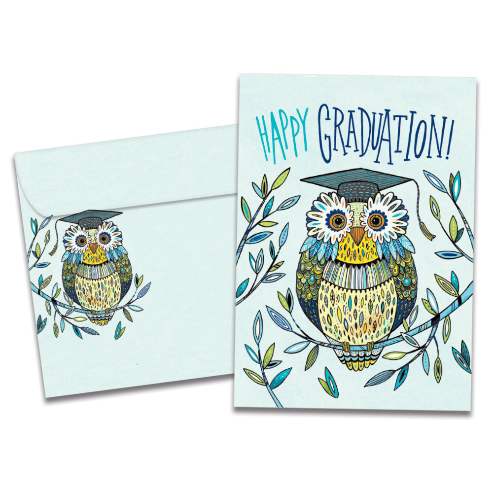 Graduation Owl Graduation Greeting Card 4 Pack – Tree-Free Greetings