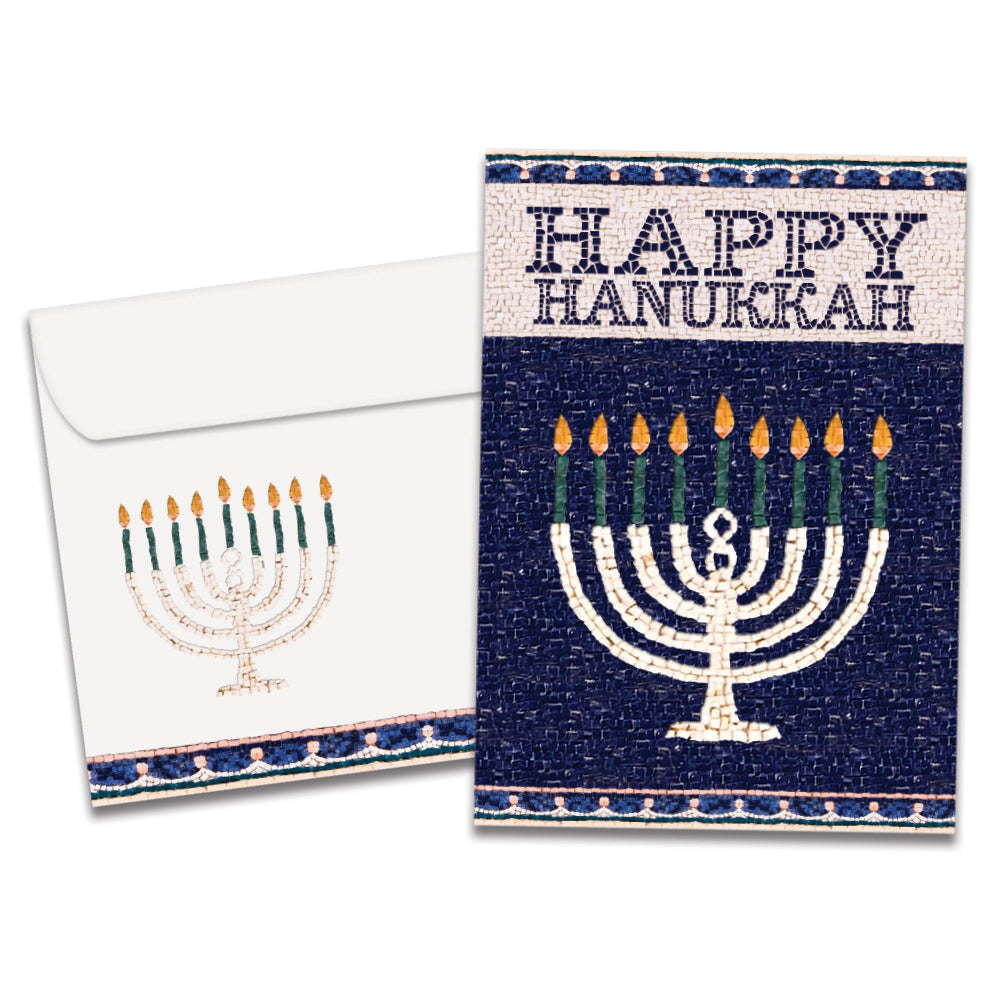 Jerusalem Mosaic Menorah Hanukkah Greeting Card 4 Pack – Tree-Free ...