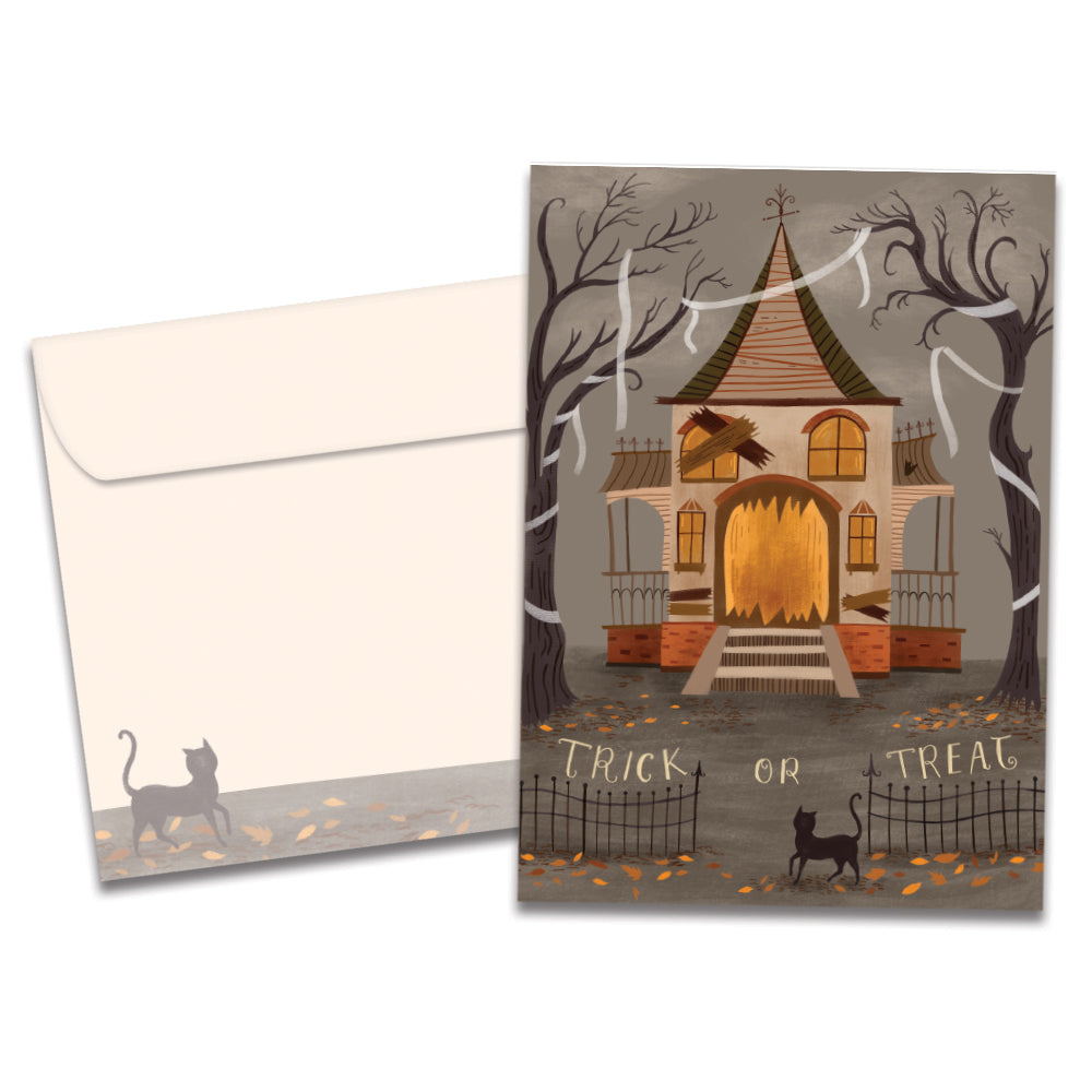 Haunted House Halloween Greeting Card 4 Pack – Tree-Free Greetings