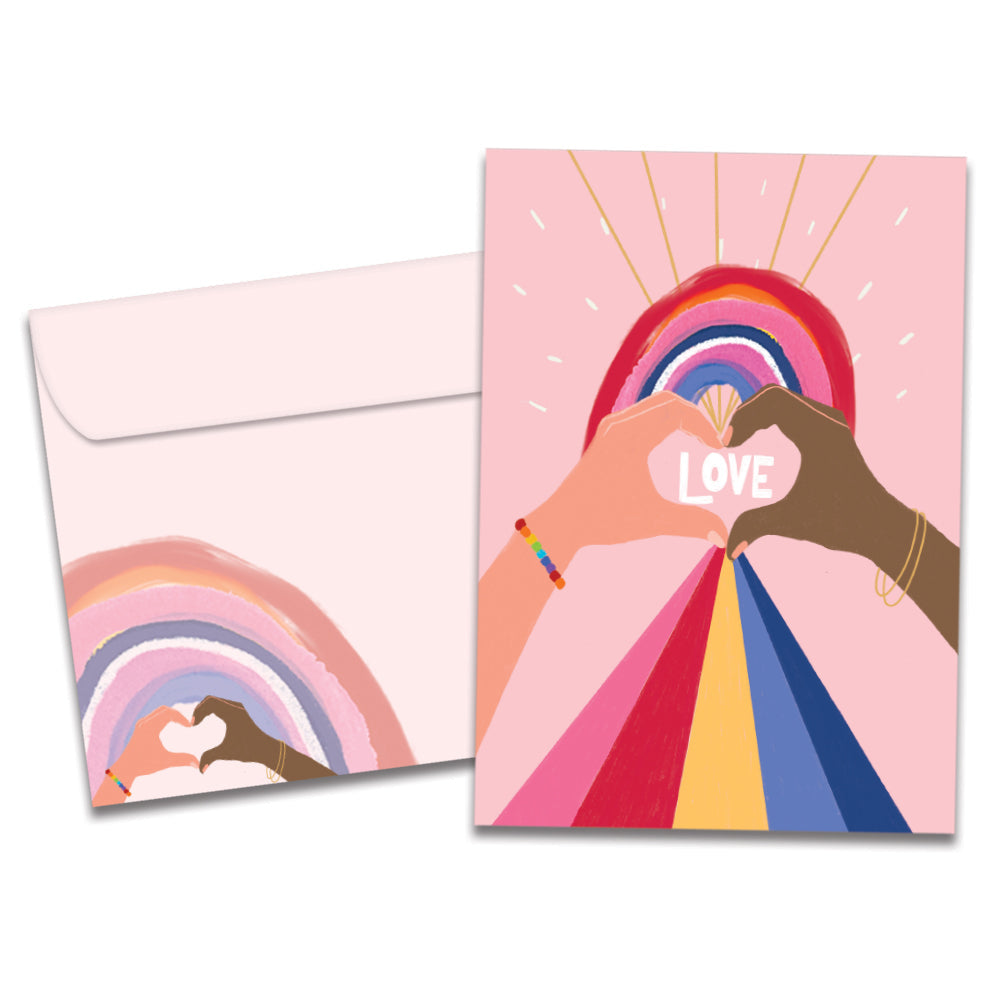 Heart Rainbow Love Greeting Card 6 Pack – Tree-Free Greetings