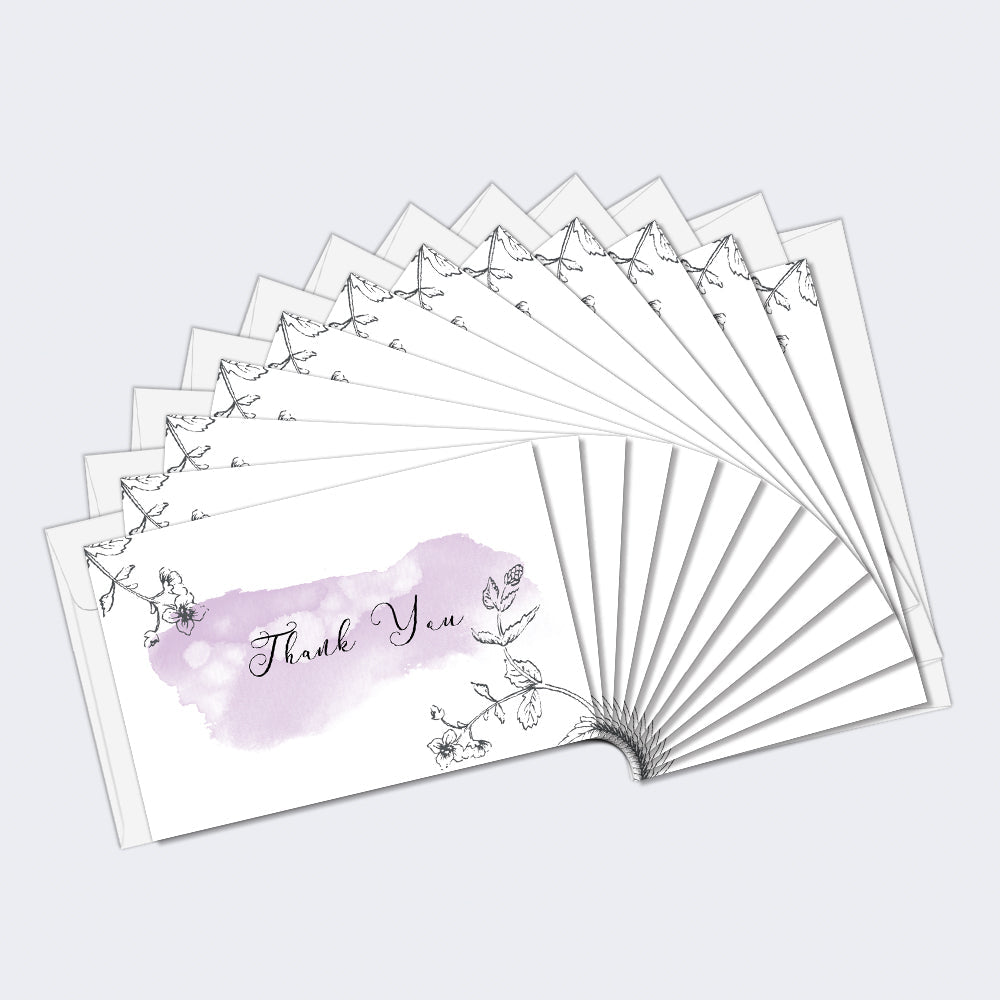 Lavender Floral Sympathy 2 12 Pack – Tree-Free Greetings