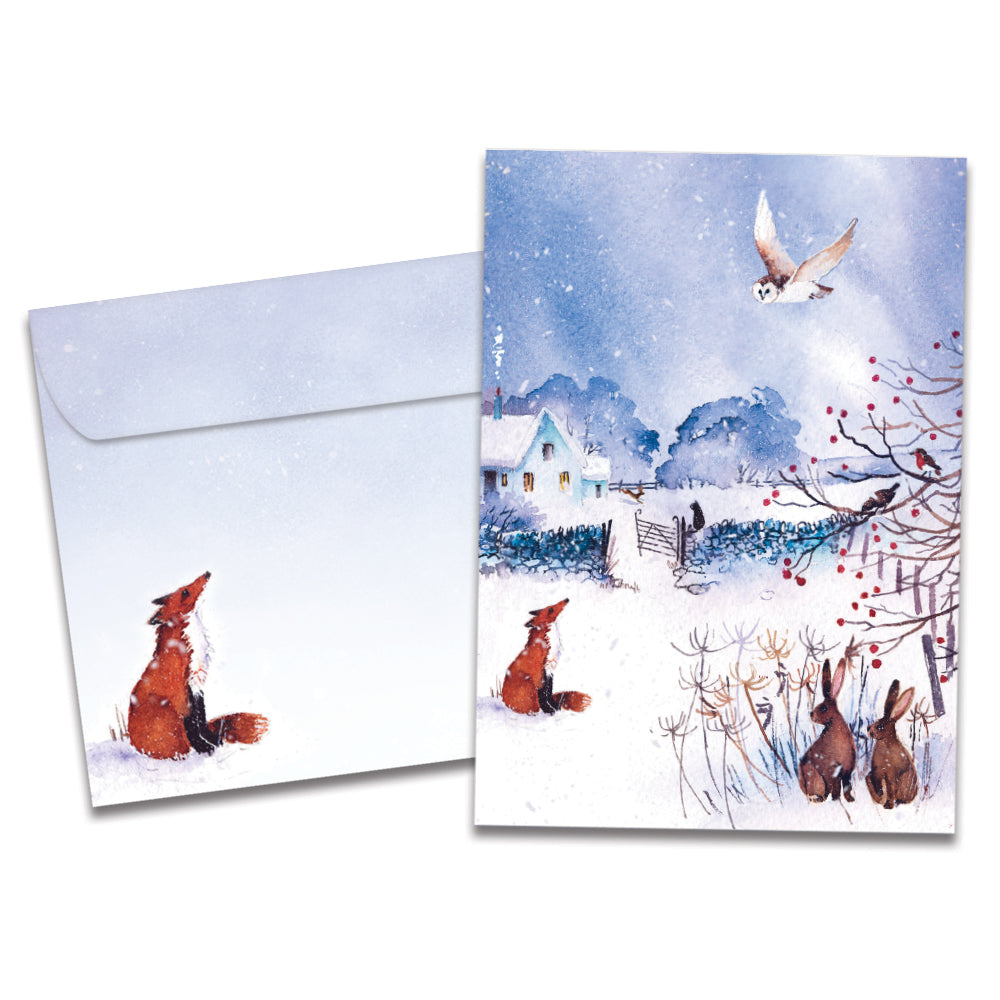 Winter Serenity Greeting Card 4 Pack – Tree-Free Greetings