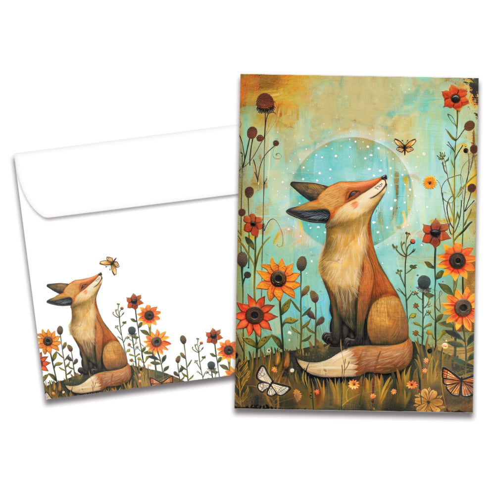 Thoughtful Fox Greeting Card 6 Pack – Tree-Free Greetings