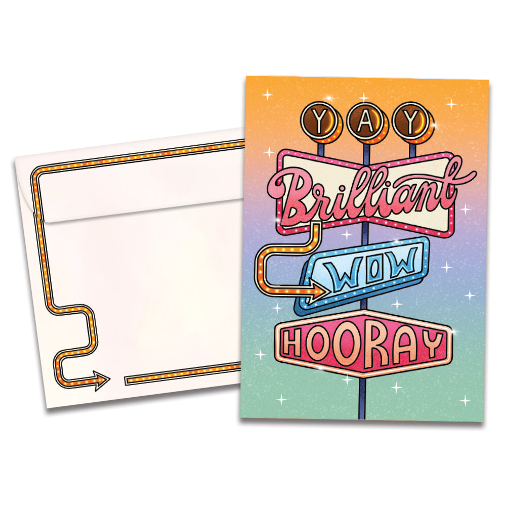 Yay Wow Hooray Greeting Card 4 Pack – Tree-Free Greetings
