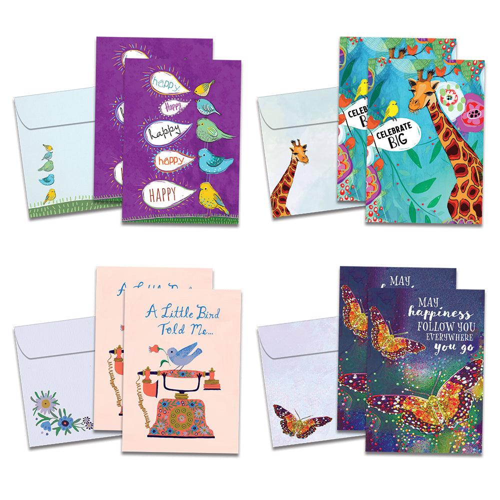 Happy Hello Birthday 8 Pack – Tree-Free Greetings