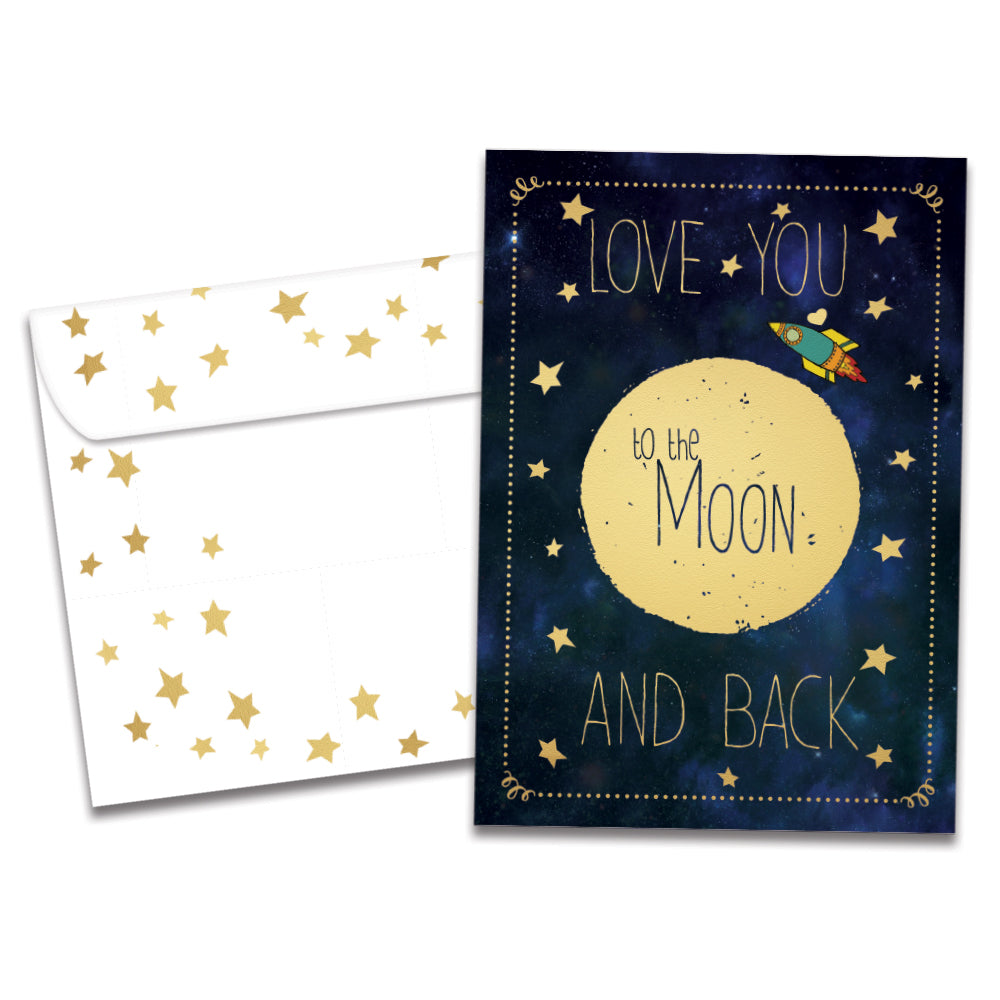 Moon And Back Greeting Card 6 Pack – Tree-Free Greetings