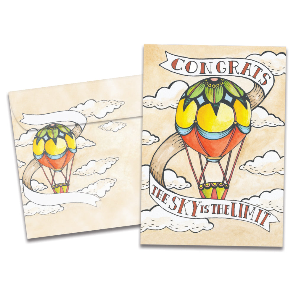 Congrats Balloon Congratulations Greeting Card 6 Pack – Tree-Free Greetings