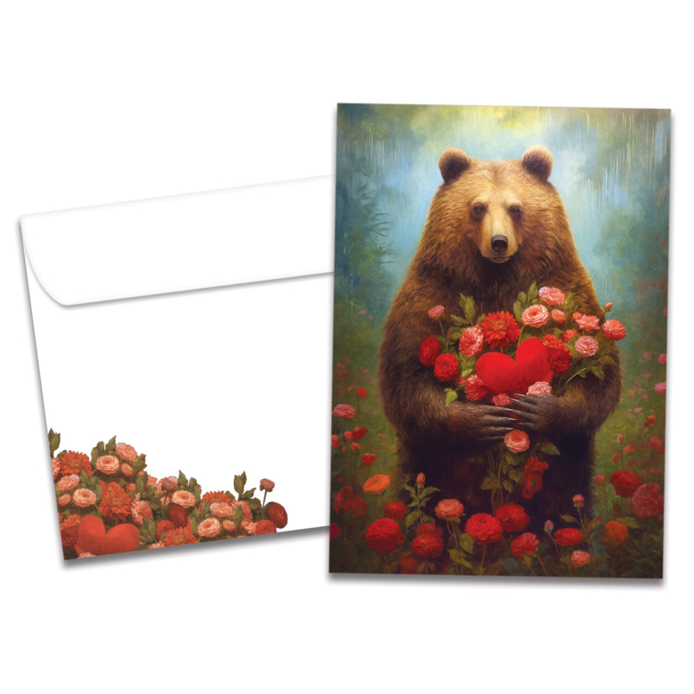 Floral Heart Bear Greeting Card – Tree-Free Greetings