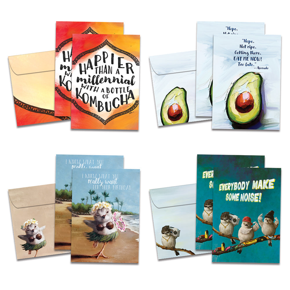 Millennial Noise Birthday 8 Pack – Tree-Free Greetings