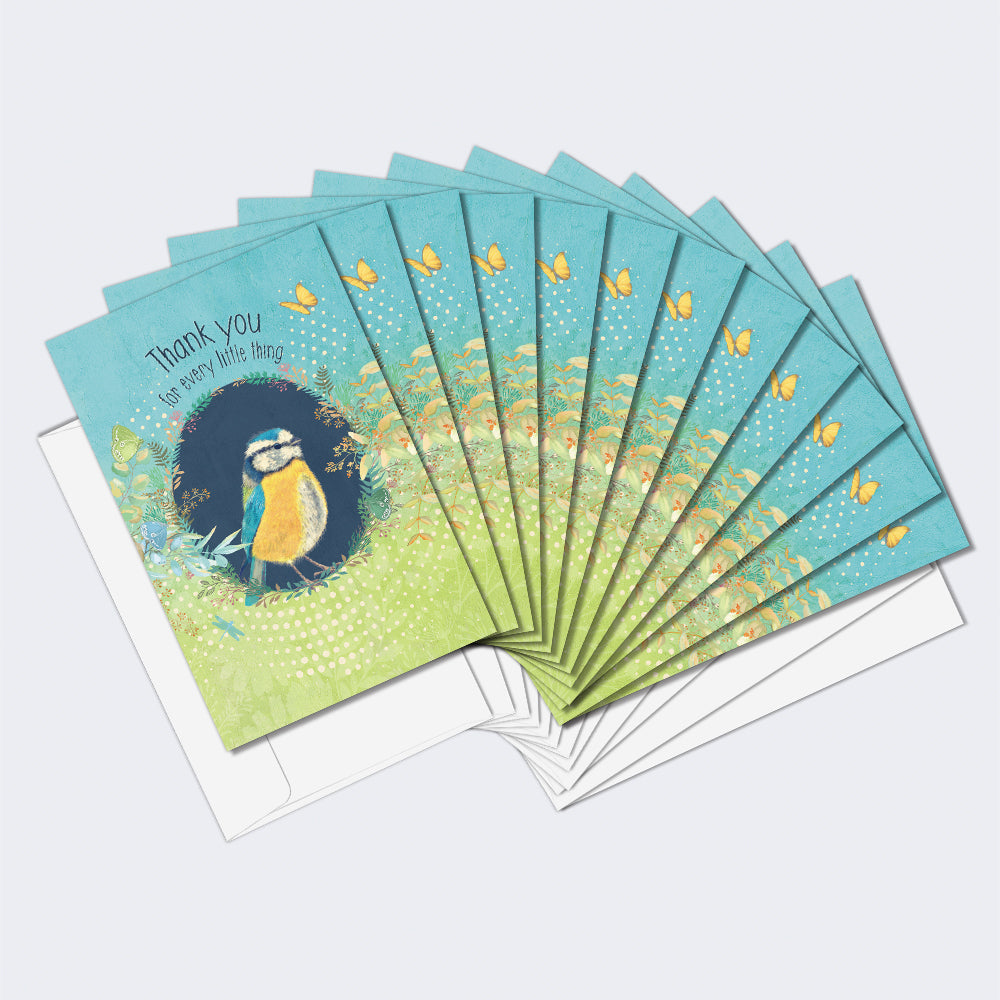 Bird Kindness Thank You Notes 12 Pack – Tree-Free Greetings